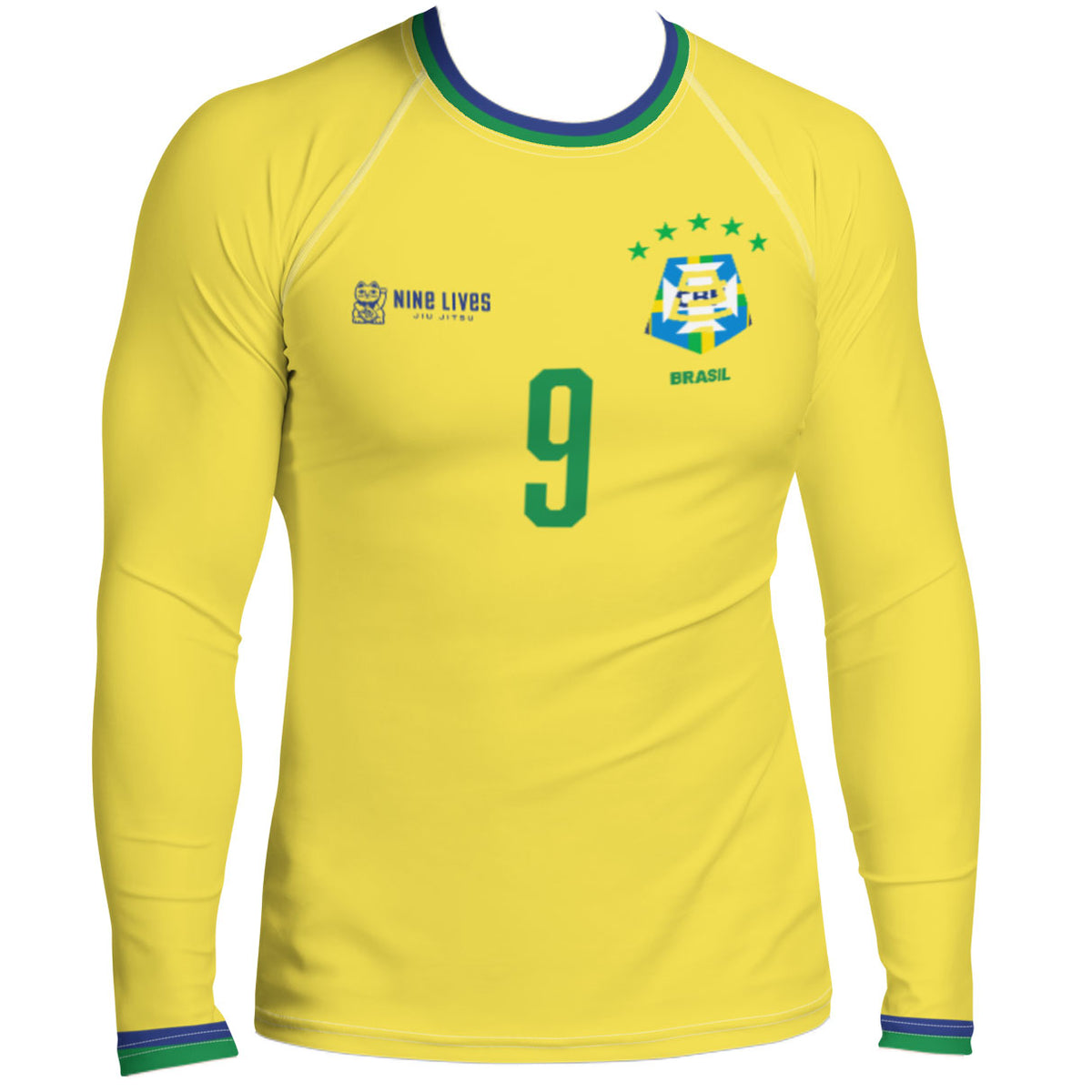 BRAZIL CLUB CUP RASHGUARD - YELLOW – Nine Lives Jiu Jitsu